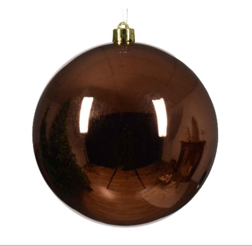 Extra Large Espresso Brown Luxury Christmas Bauble - 14cm